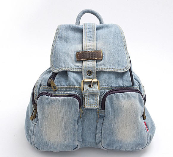 Light Blue Denim Backpack on Luulla
